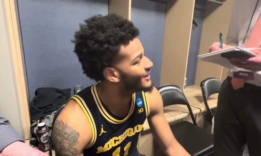 Video: Dusty May, Roddy Gayle Jr. and Michigan players react to win ...