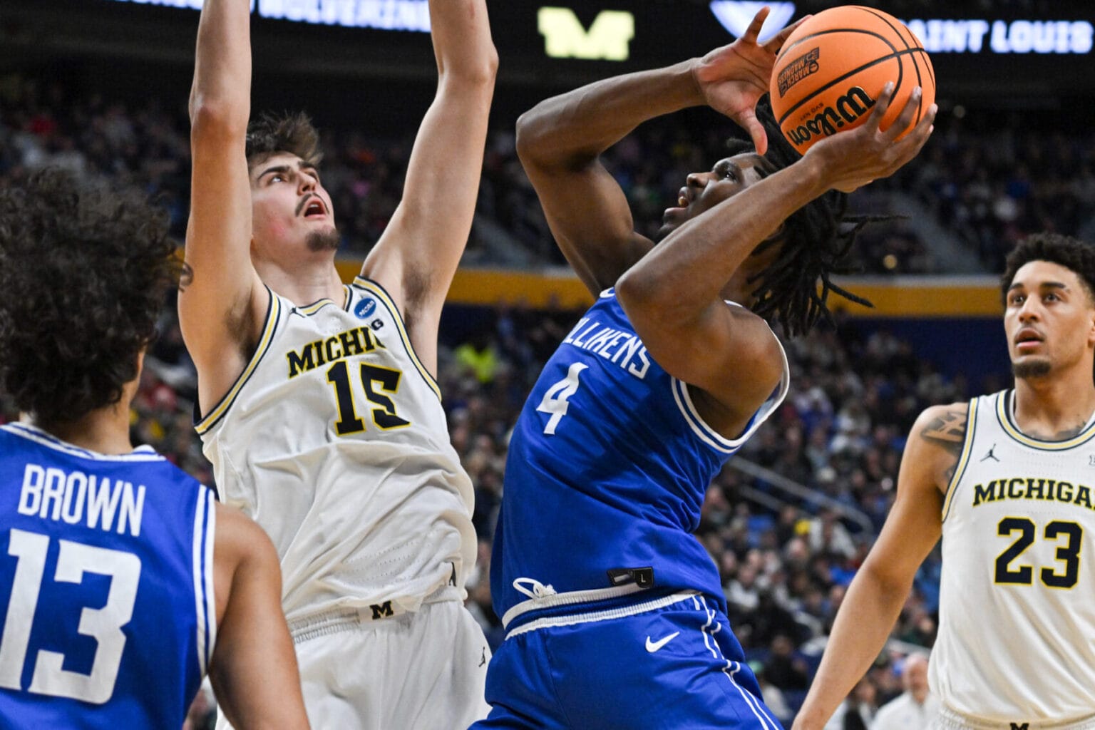 Video: Dusty May, Michigan players react to win over Saint Louis | UM ...